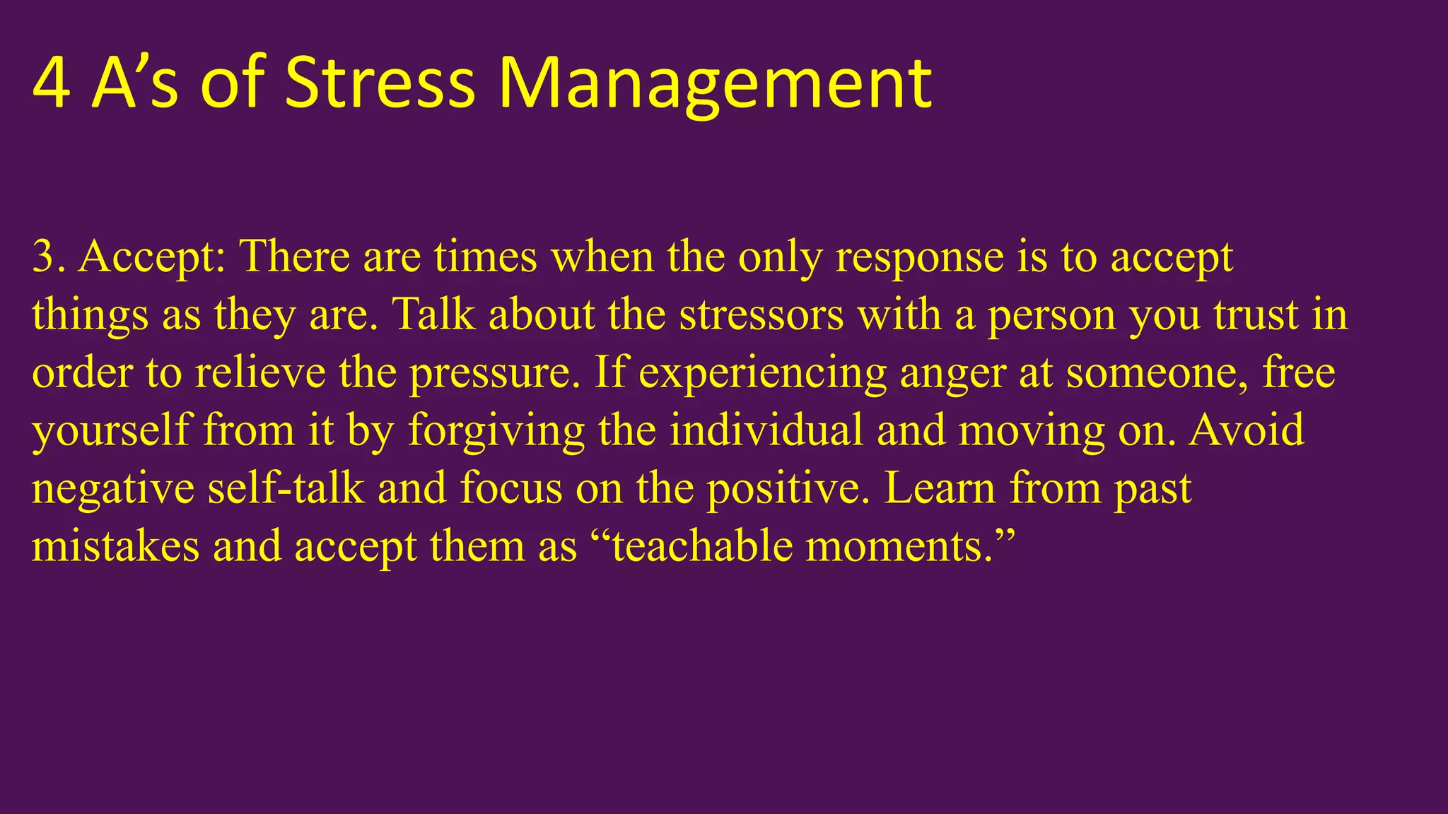 Stress management&4 A's of stress management | PPTX