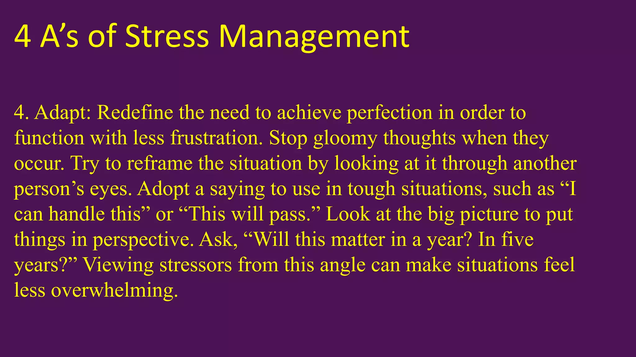 Stress management&4 A's of stress management | PPTX