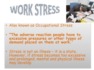 Stress management at work place | PPTX
