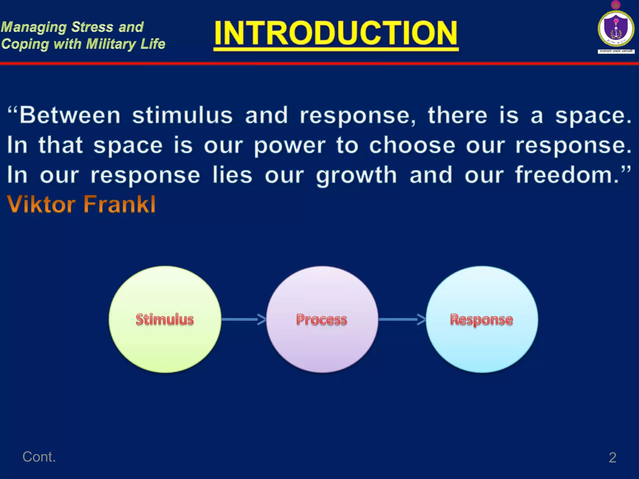 Stress management & coping with military life | PPT