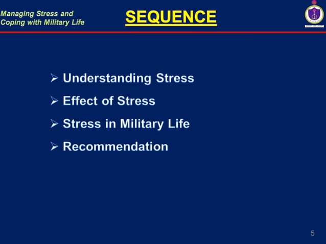 Stress management & coping with military life | PPT