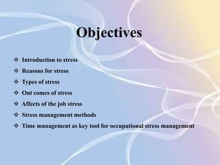 Occupational stress & stress management | PPT