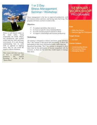 Stress Management Info Pack | PDF