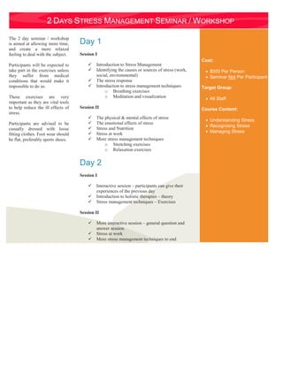 Stress Management Info Pack | PDF