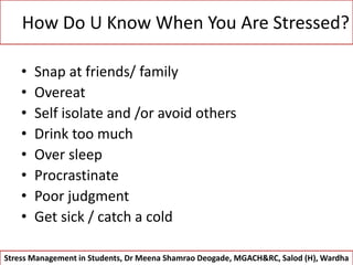 Stress management in students | PPTX
