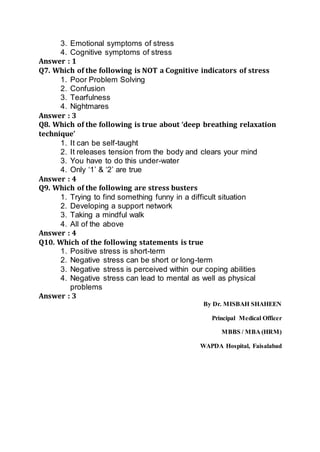 Stress Management mcqs | DOCX