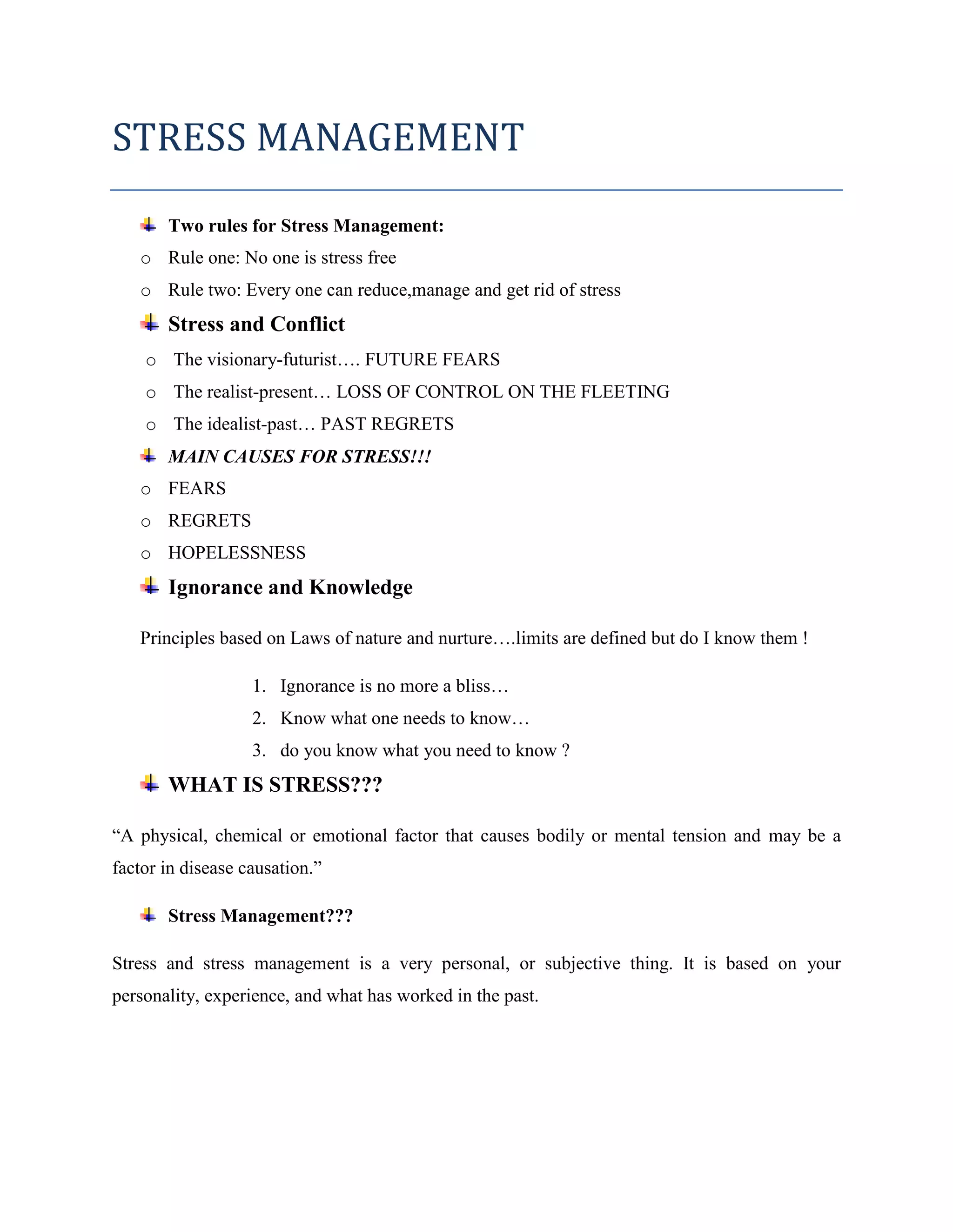 Stress management pdf | PDF