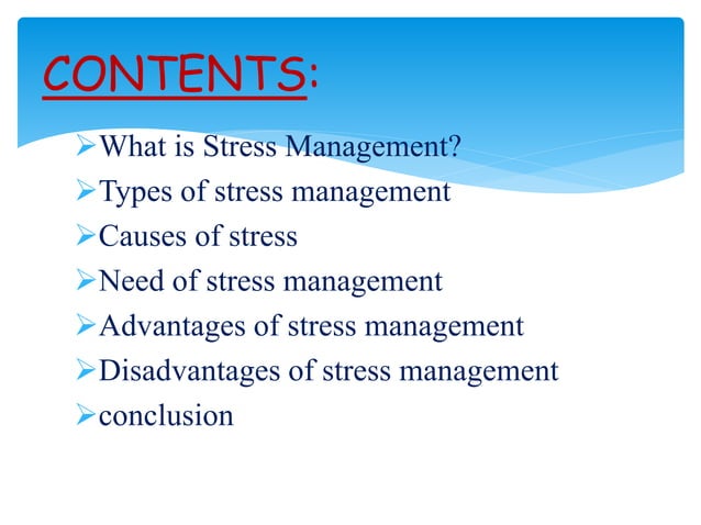 Stress management ppt | PPT