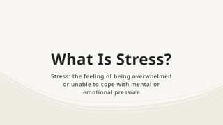 Stress Management stress management topic in english presentation | PPTX