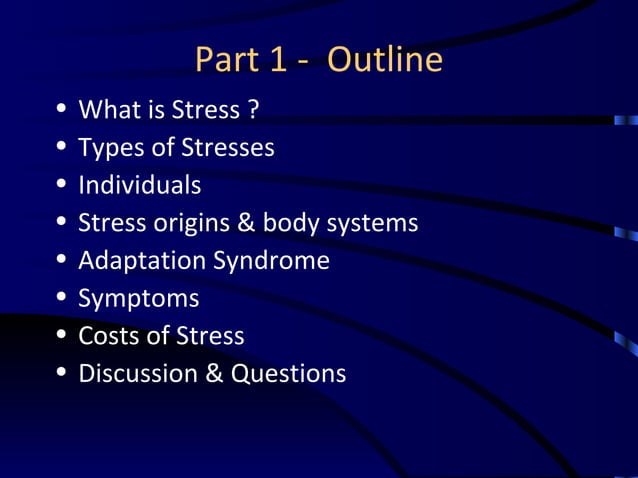Stress Management Presentation | PPT | Mental Health | Diseases and ...