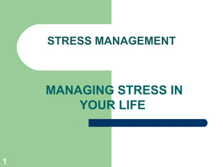 Stress management presentation | PPS | Mental Health | Diseases and ...