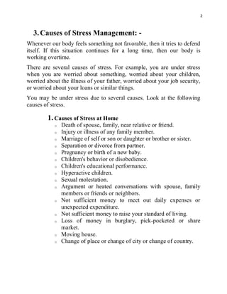 Stress management report | DOCX