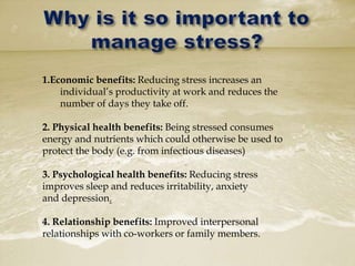 Stress management techniques | PPTX