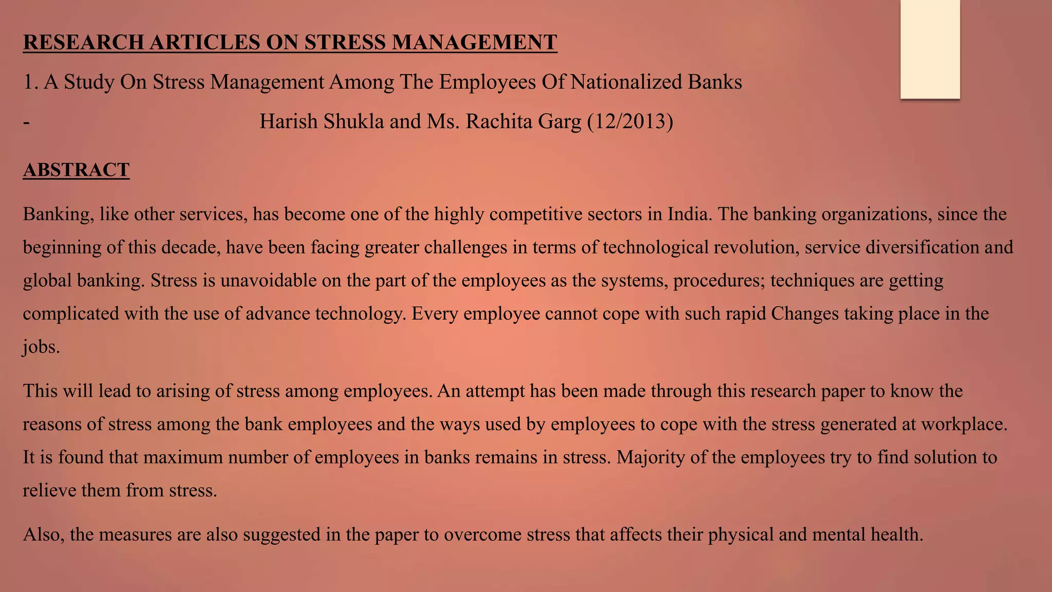 Stress management |Types of stress | PPTX
