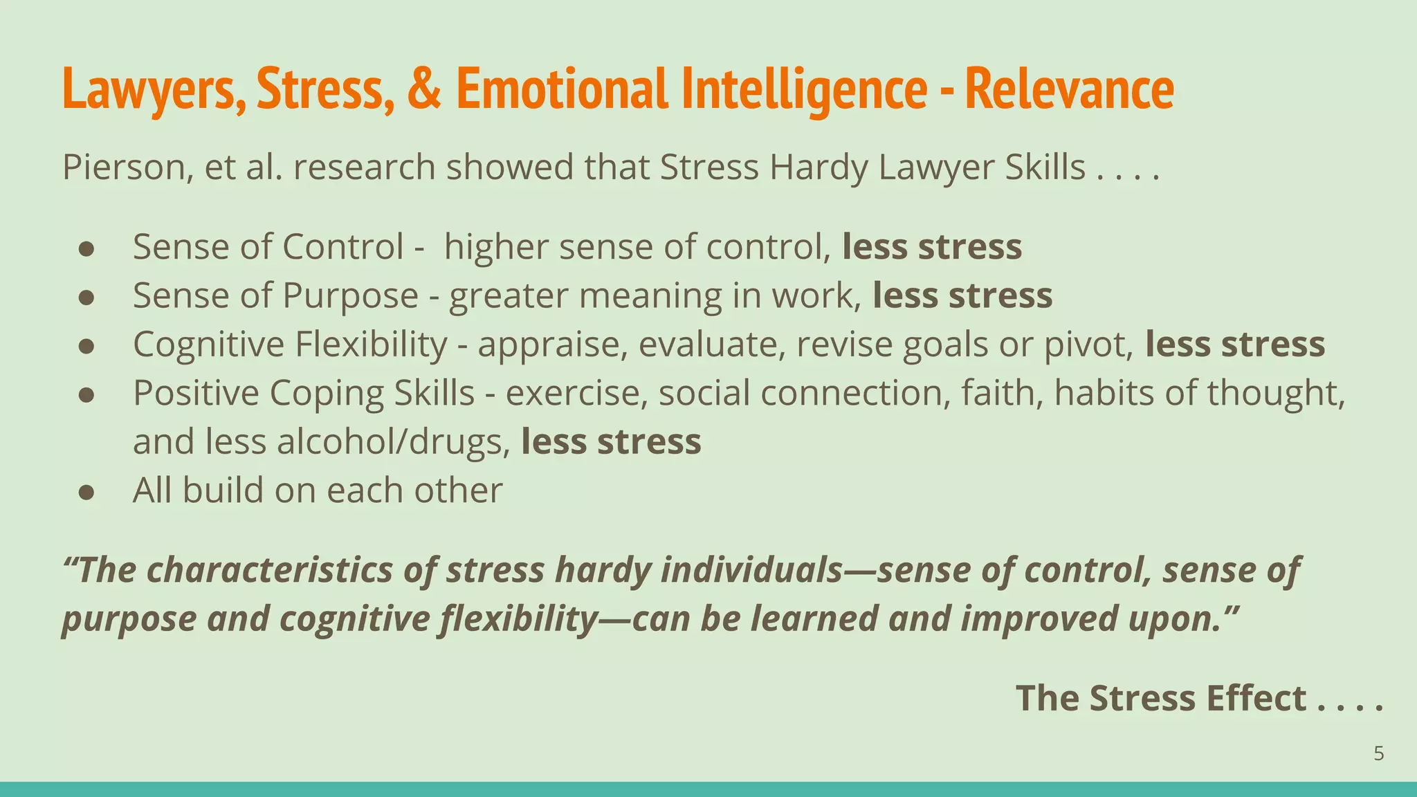 Lawyers, Emotional Intelligence, & Stress Management | PPT | Free Download