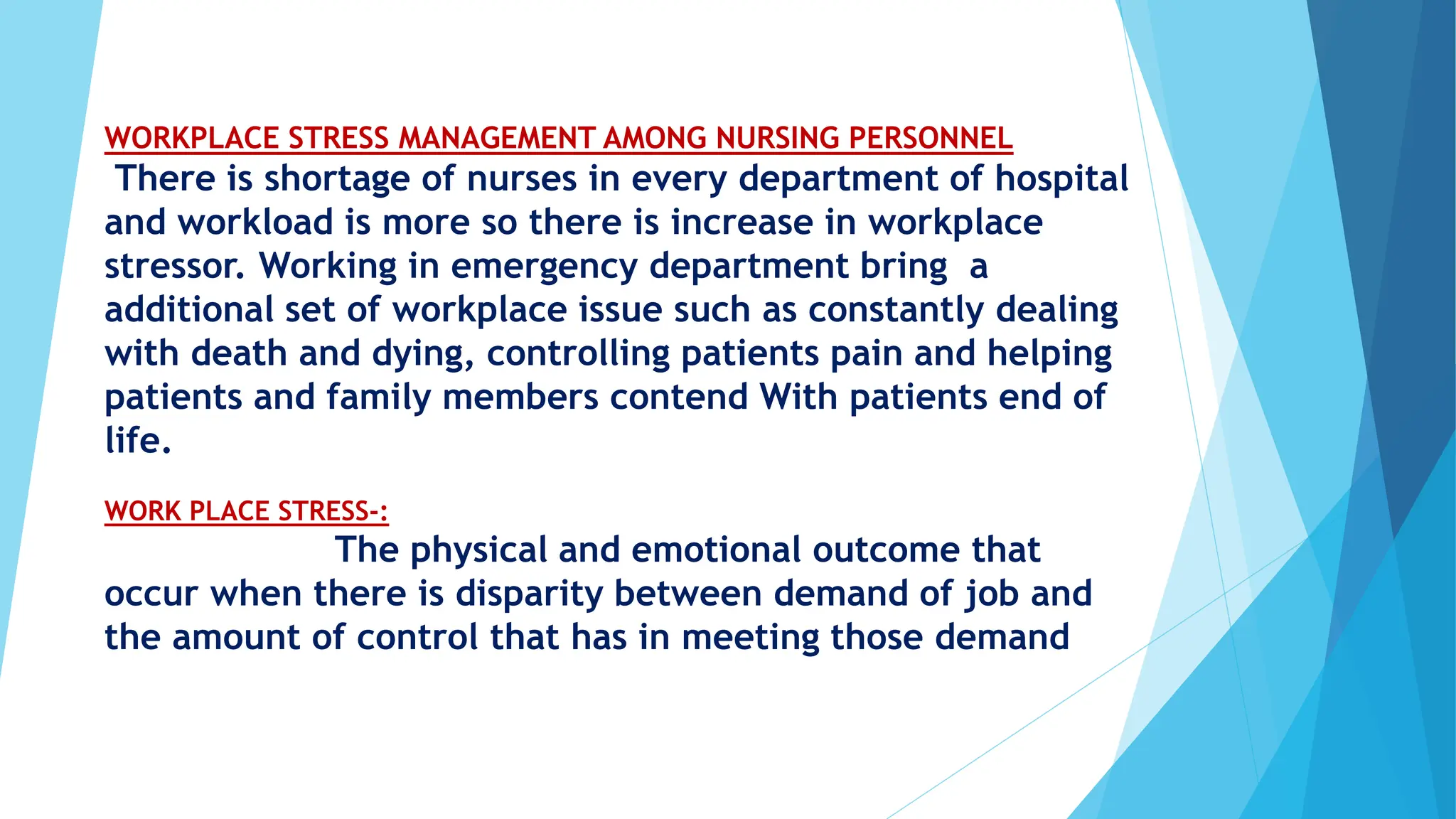 STRESS MNGT ppt for healthcare providers | PPTX