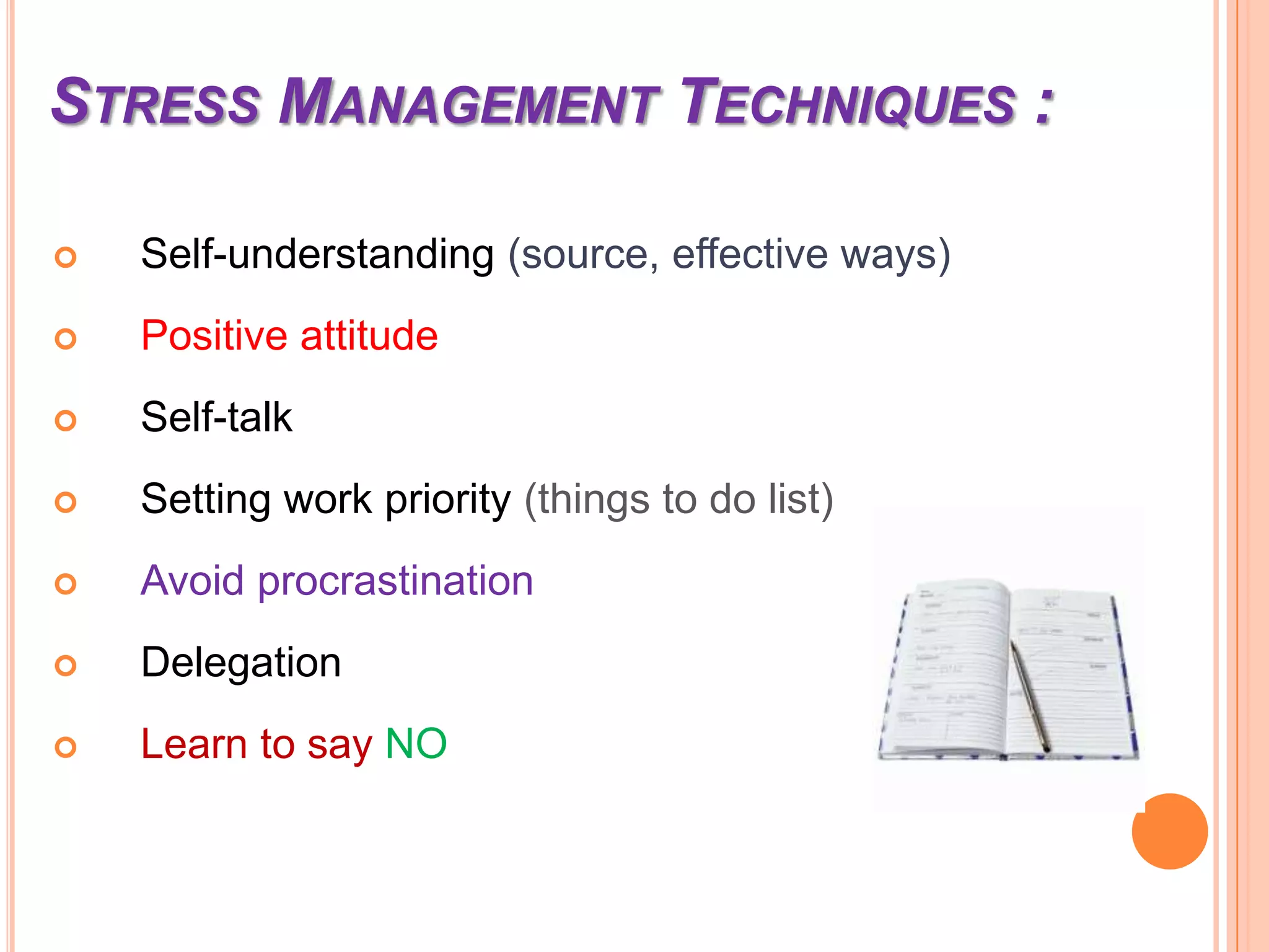 Stress on students and management | PPTX