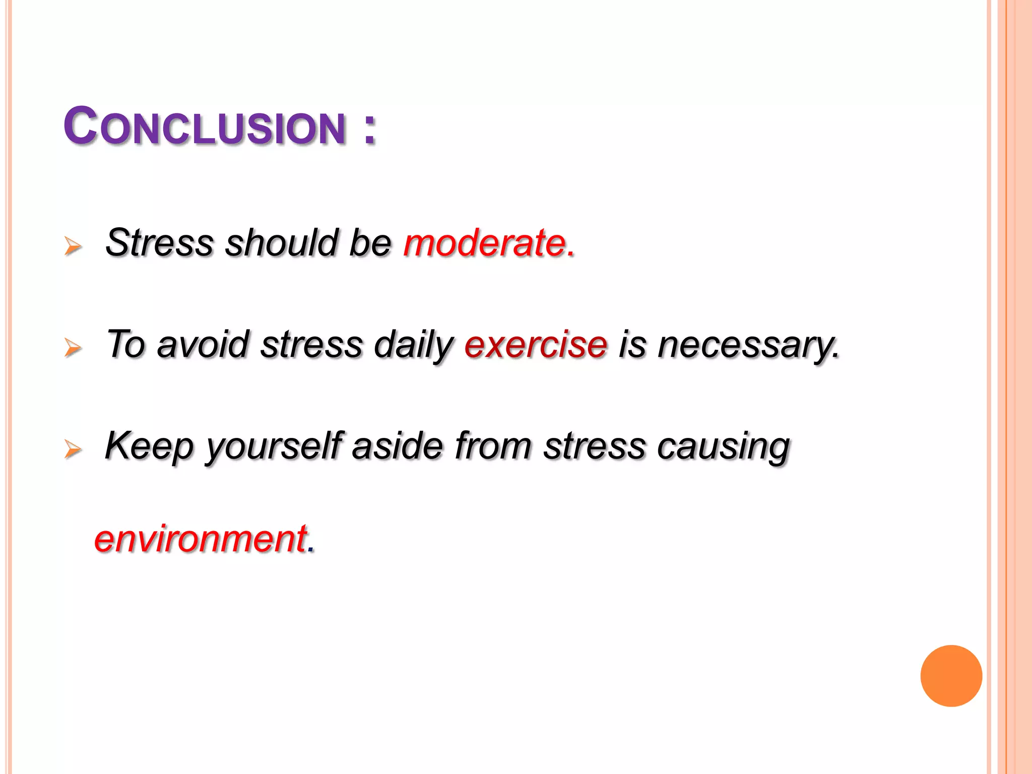 Stress on students and management | PPTX