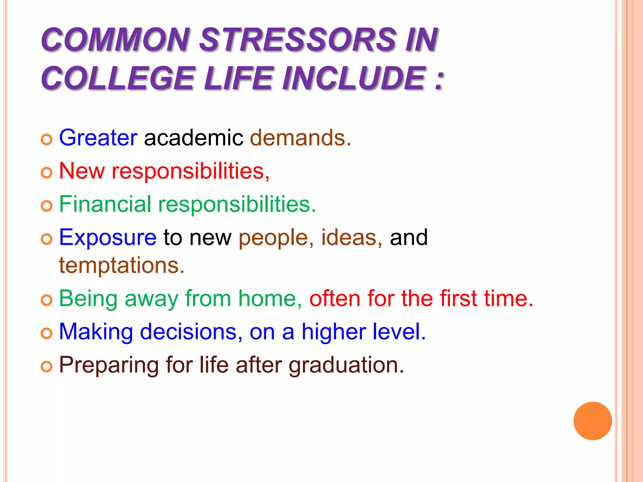 Stress on students and management | PPTX