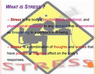 Stress on students and management | PPTX