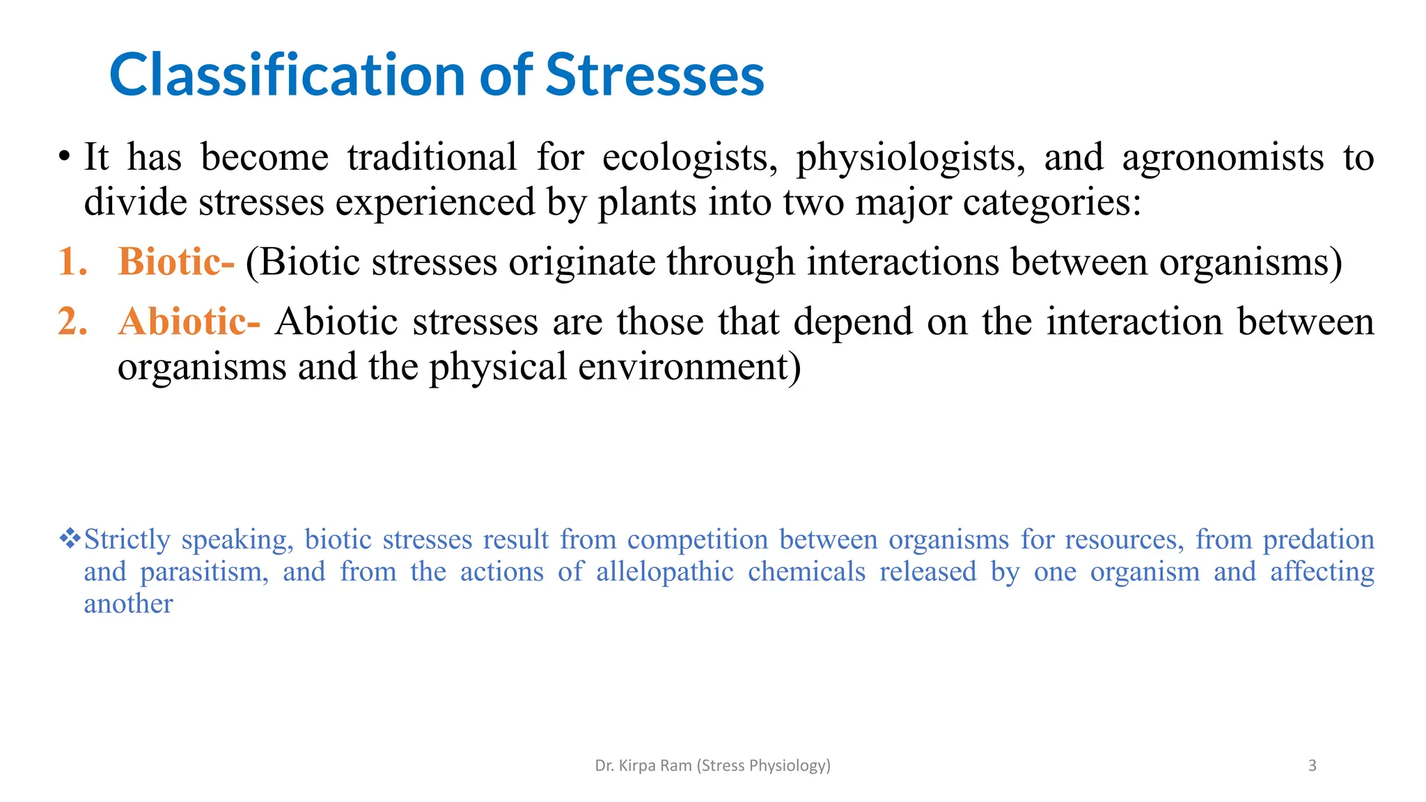 Stress Physiology and there impact on growth | PDF