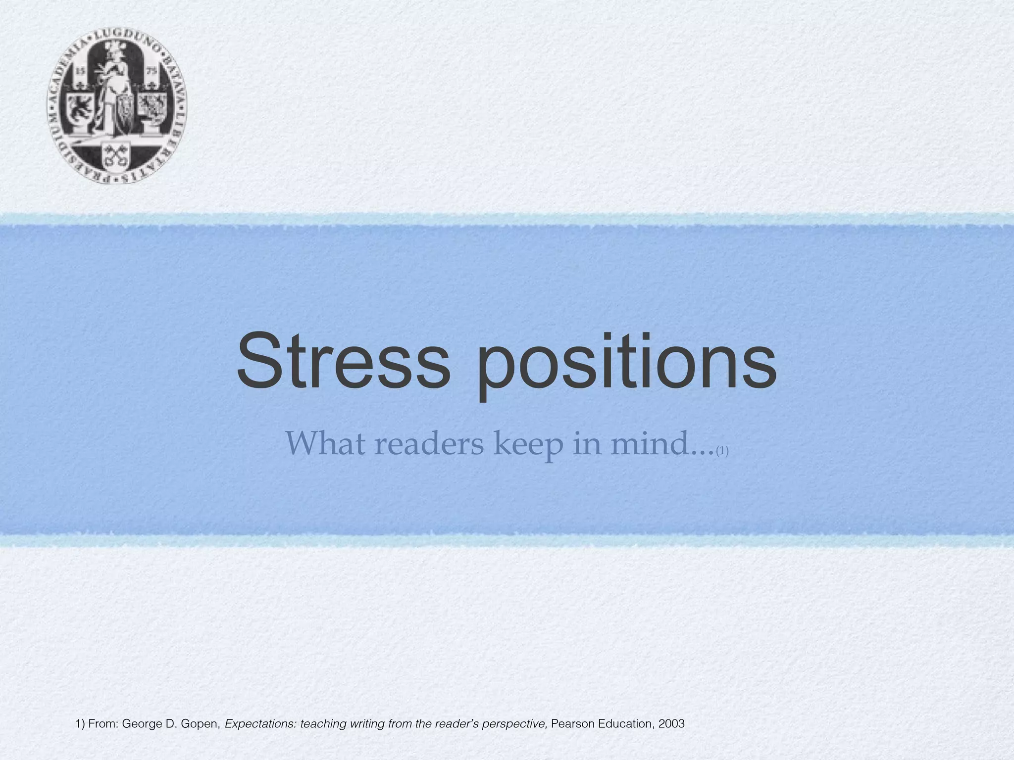 Stress positions | PPT