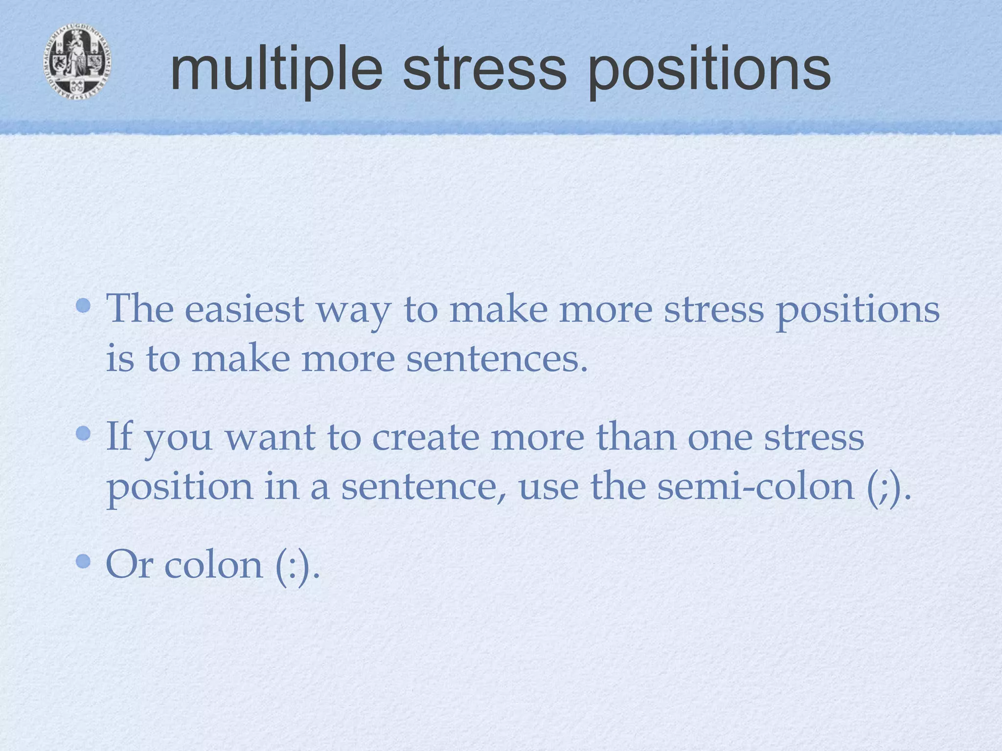 Stress positions | PPT
