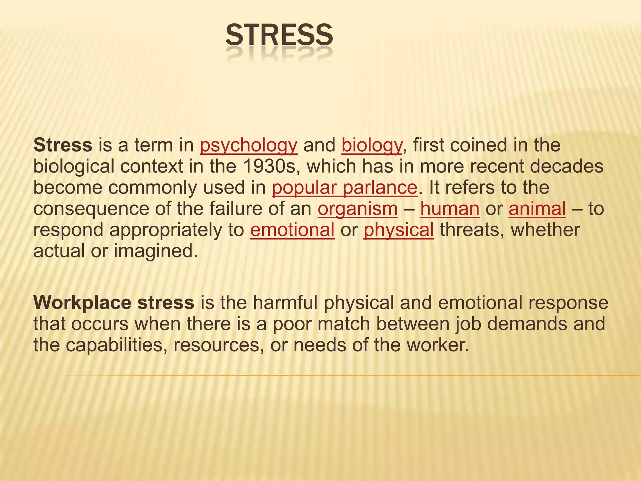 Stress ppt | PPTX | Career Advice | Careers