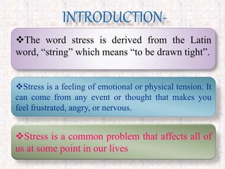 Stress and management | PPTX