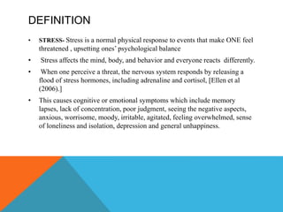 Stress among Nurses | PPTX