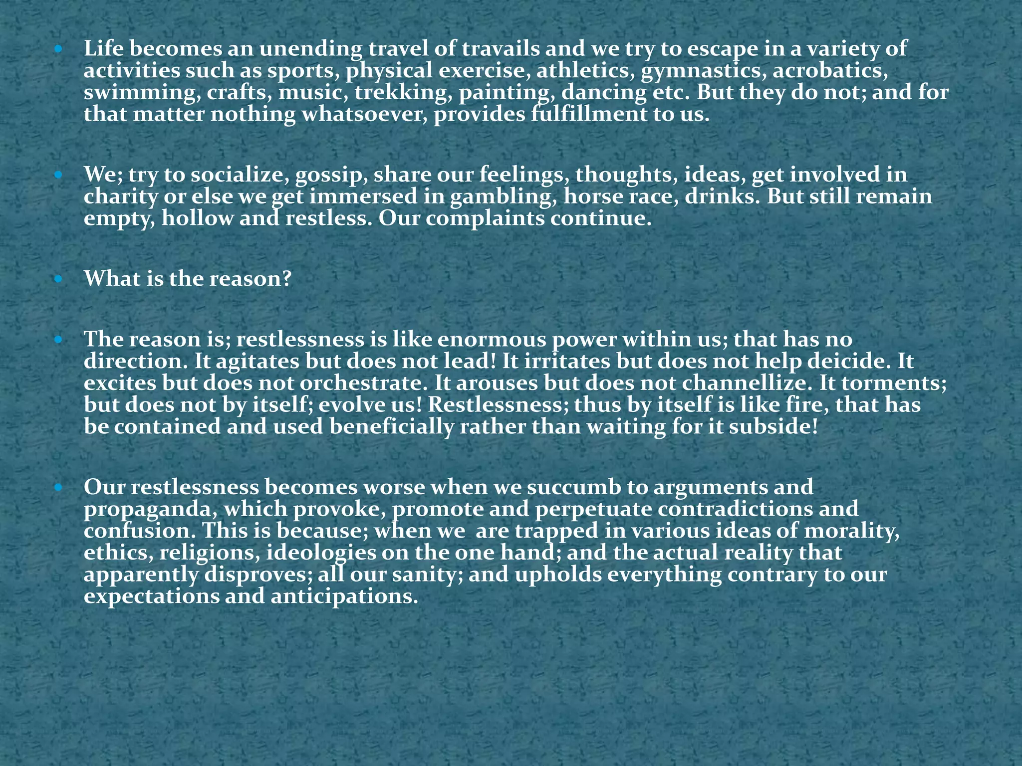 Stress & restlessness | PPT