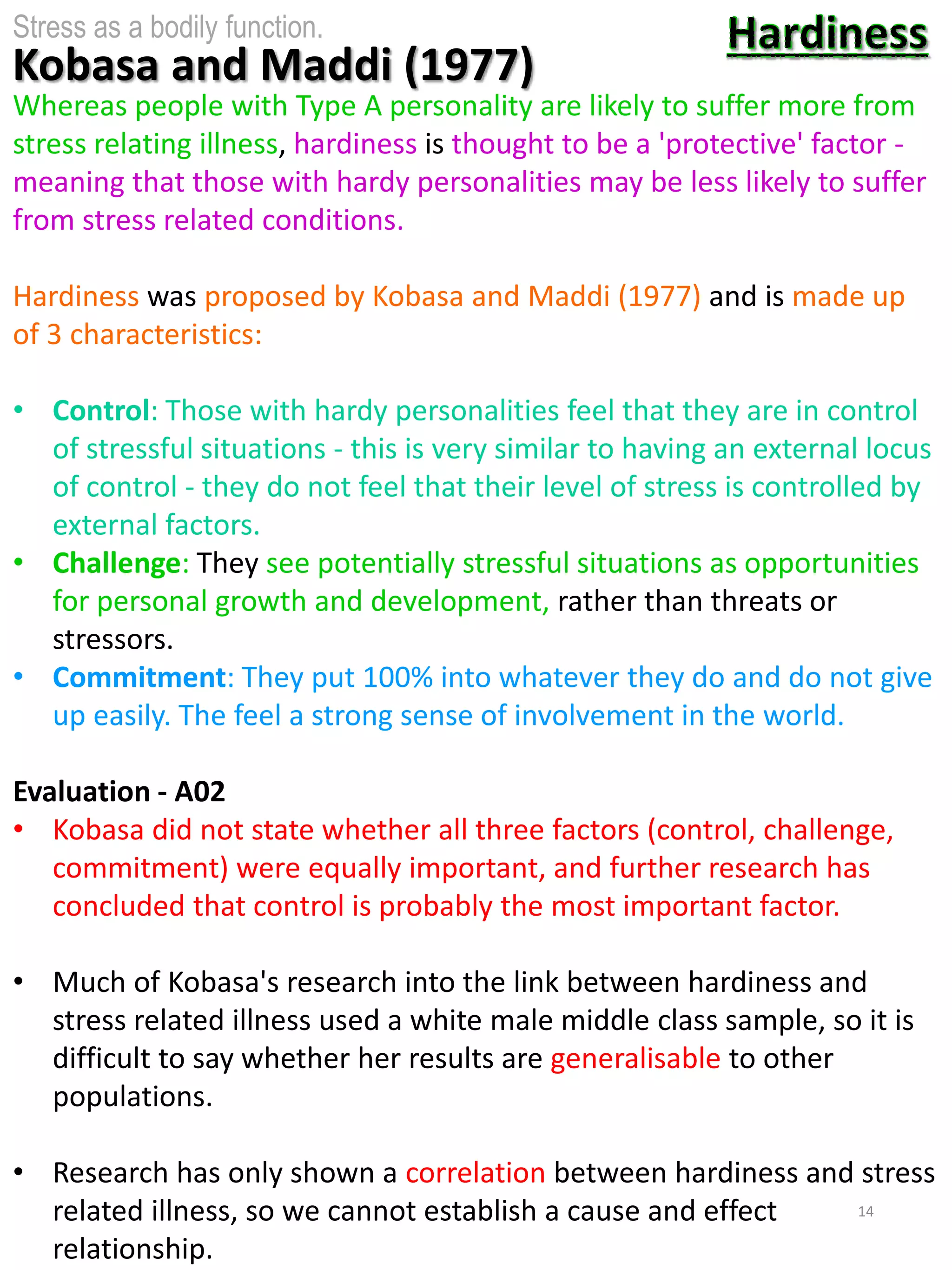 AQA ALevel Psychology A Unit 2 Stress revision guide | PPTX