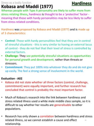 AQA ALevel Psychology A Unit 2 Stress revision guide | PPTX