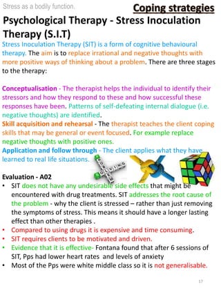 AQA ALevel Psychology A Unit 2 Stress revision guide | PDF