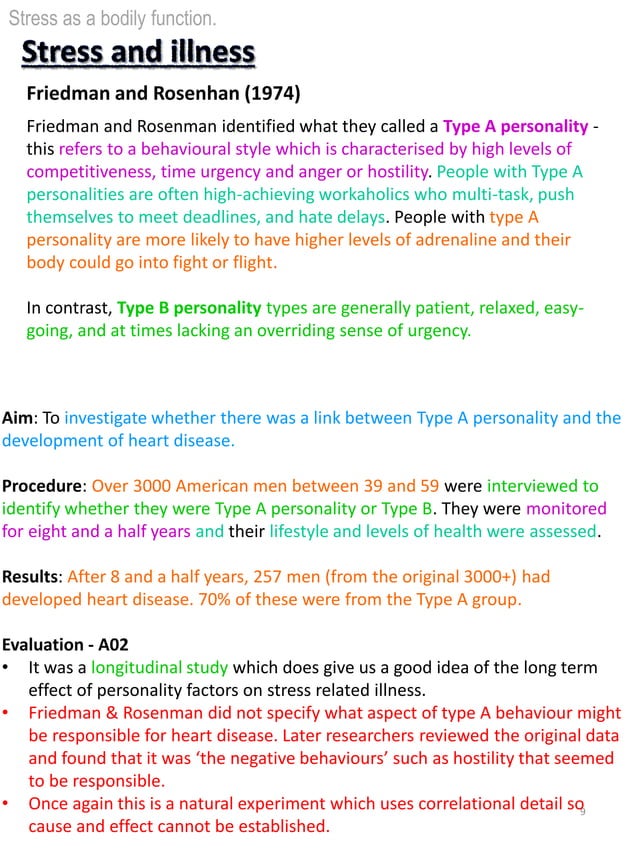 AQA ALevel Psychology A Unit 2 Stress revision guide | PDF