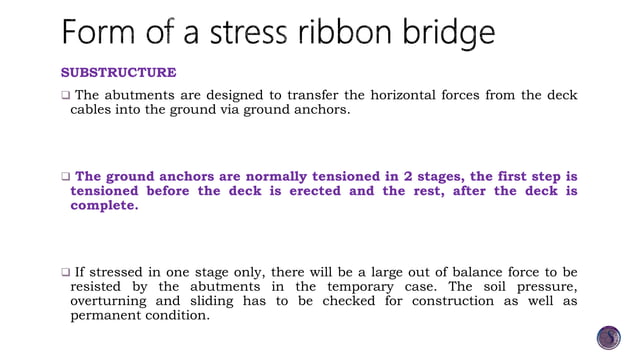 STRESS RIBBON BRIDGE | PPTX | Civil Engineering Industry | Industries