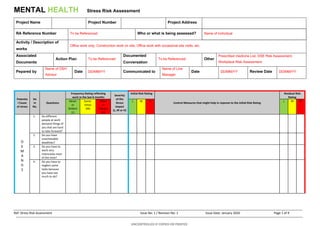 Stress risk assessment Template | PDF