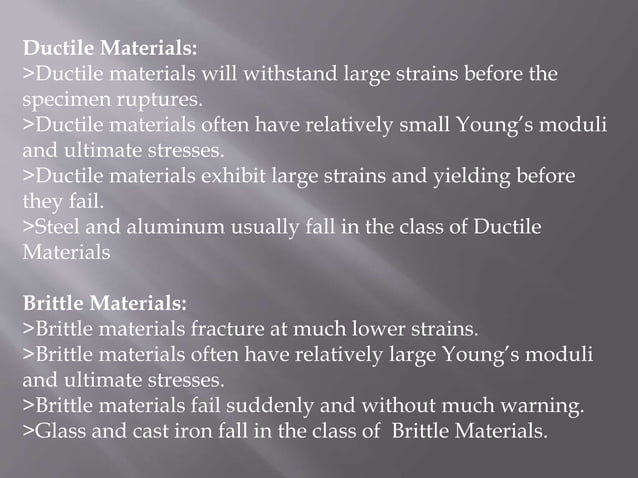 Stress strain curve for ductile and brittle materials | PPTX | Physics ...