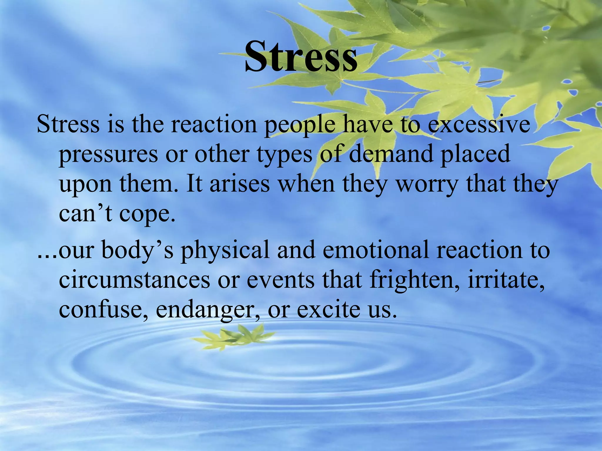 Stress & stress management mds | PPT