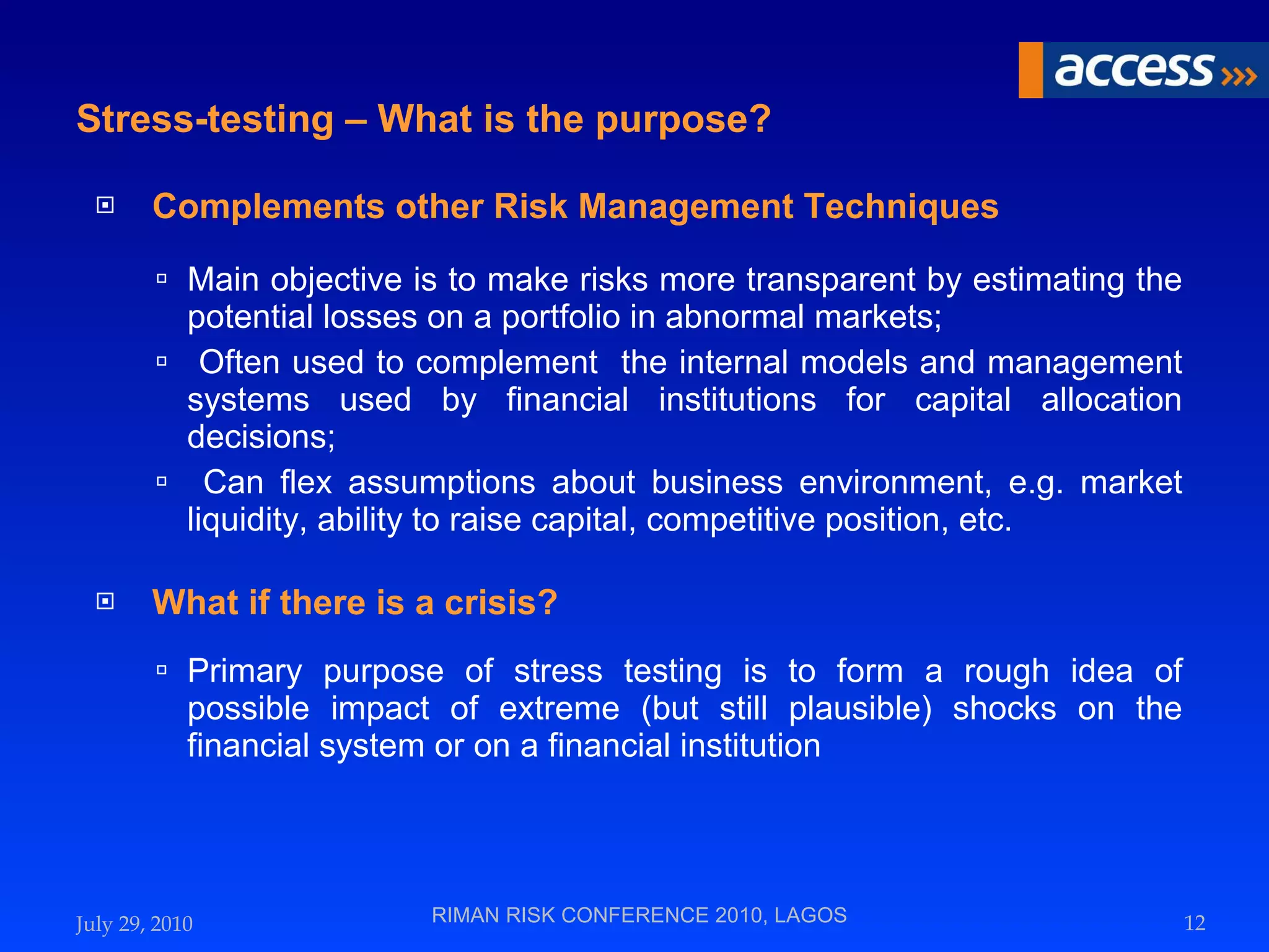 Stress testing banks | PPT
