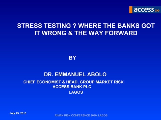 Stress testing banks | PPT