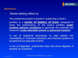 Stress testing banks | PPT