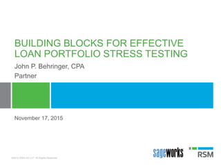 Building Blocks for Loan Portfolio Stress Testing | PPT