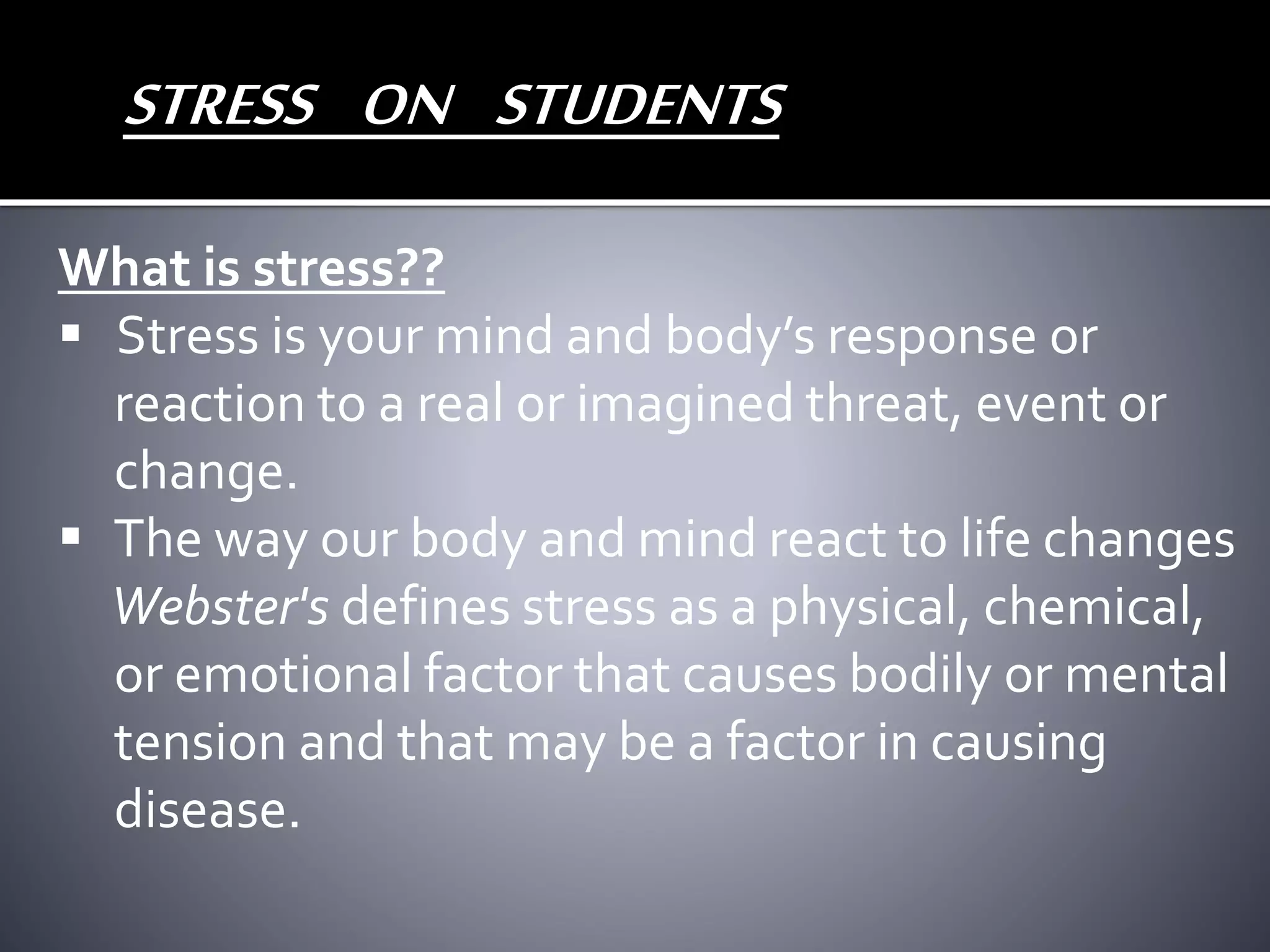 Stress to students | PPTX