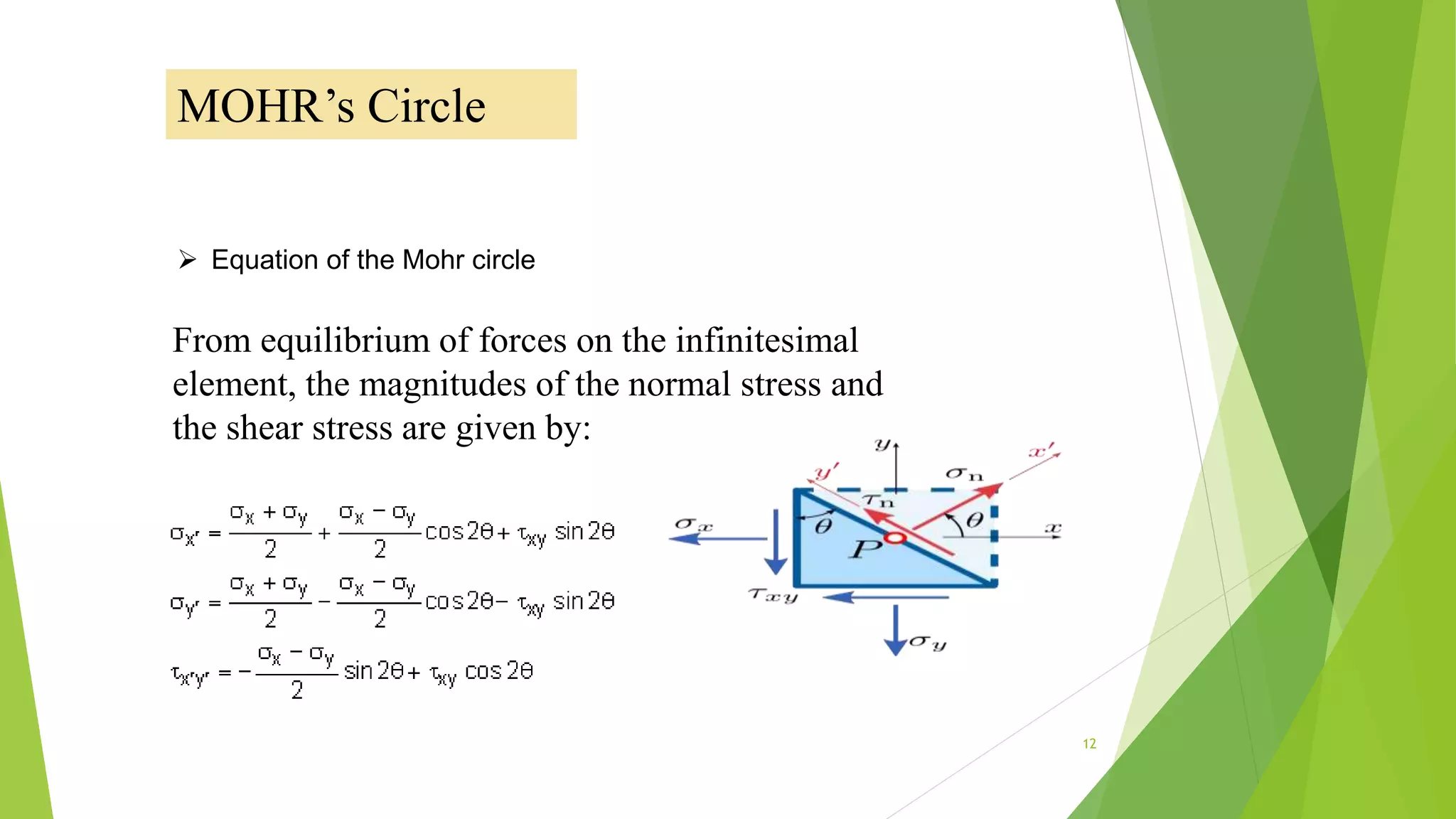 Stress transformation and Mohr Circle | PPT