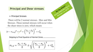 Stress transformation and Mohr Circle | PPTX