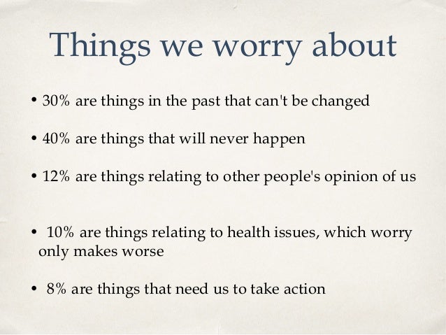 Stress, worry and faith