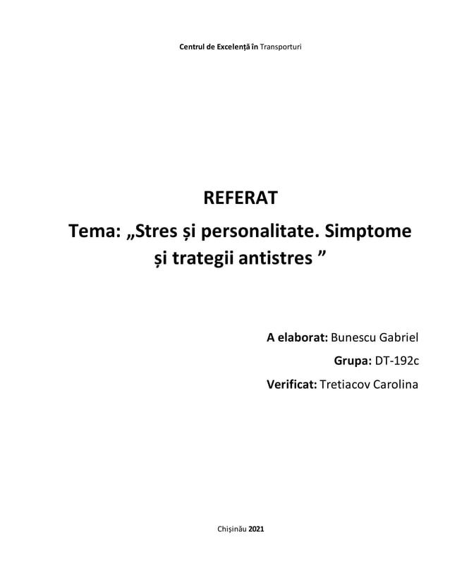Stresul | DOCX