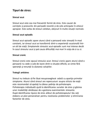 Stresul | DOCX