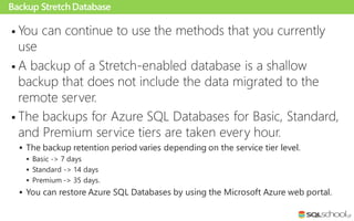 Stretch db sql server 2016 (sn0028) | PPT